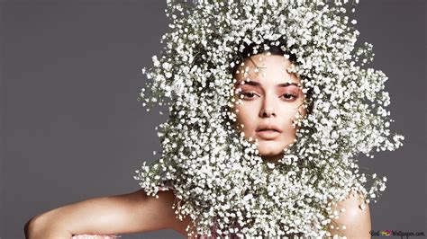 Wreathed Kendall Jenner Vogue Photoshoot 2k Wallpaper Download