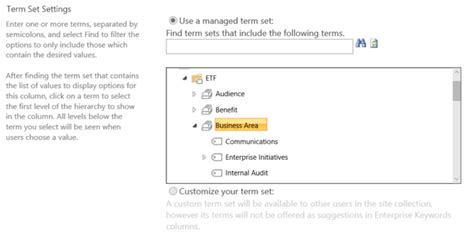 creating a managed metadata column in sharepoint online enterprise