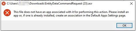 This File Does Not Have An App Associated With It After Clicking A Link Generated