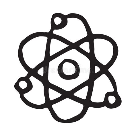 Hand Drawn Atom Doodle Icon Stock Vector Illustration Of Model