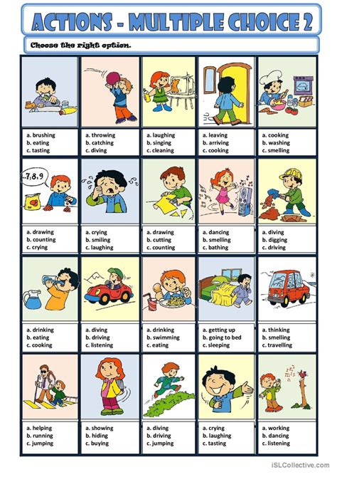 Actions 2 English Esl Worksheets Pdf And Doc