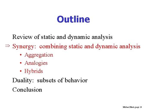 static and dynamic analysis synergy and duality michael