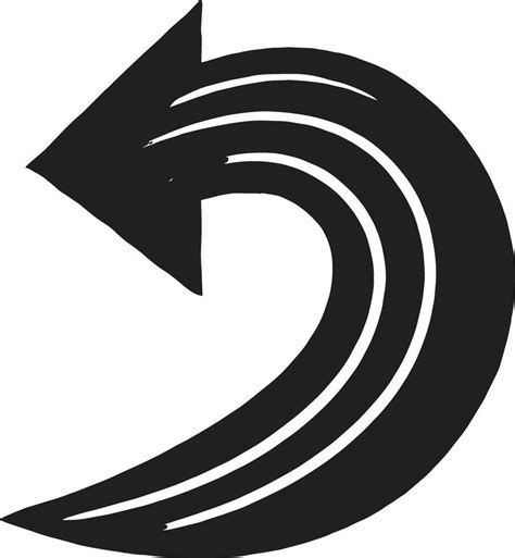 Curved Left Arrow Symbol Icon For Undo Backward Navigation Refresh
