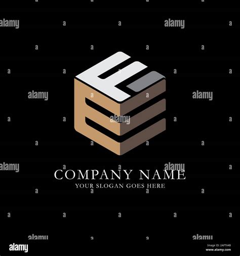 EF Initial Letter Logo Inspiration E And F Combination Logo Vector With Hexagonal Idea Stock