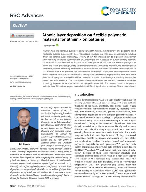 Pdf Atomic Layer Deposition On Flexible Polymeric Materials For Lithium Ion Batteries