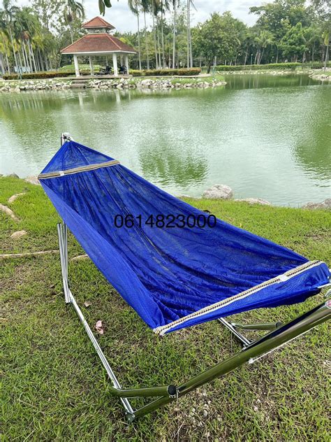 ชุดเปลญวนสำหรับผู้ใหญ่ ผ้าไซส์จัมโบ้ ผ้าเปลหัวเหล็กพร้อมขาสแตนเลส รับน้ำหนักได้ 250 กิโลกรัม