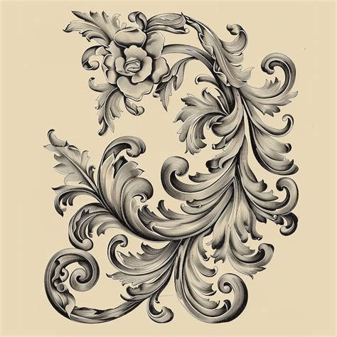 Vector Vintage Style Scroll Design Premium Ai Generated Image