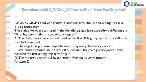 Ppt Sap C Tadm 22 Practice Test Questions Powerpoint Presentation