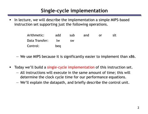 Ppt A Single Cycle Mips Processor Powerpoint Presentation Free