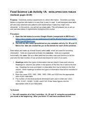 Food Science GW Lab Activity A Pdf Food Science Lab Activity