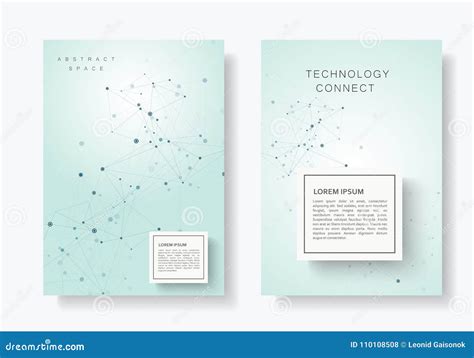Abstract Connect Background With Connected Lines And Dots Modern Vector Templates Brochure