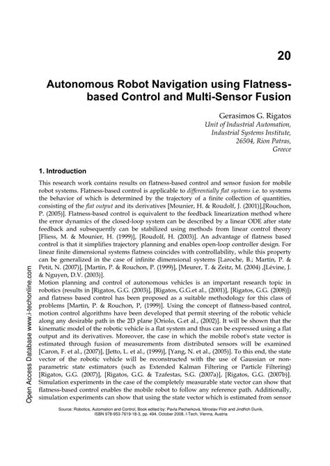 Pdf Autonomous Robot Navigation Using Flatness Based Control And Multi Sensor Fusion