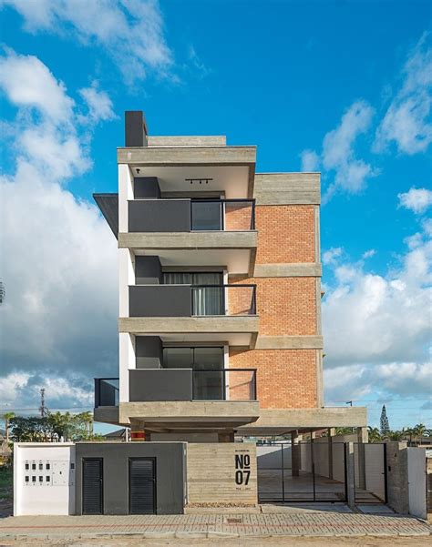 Residencial N07 Pjv Arquitetura Facades Brick Building With Balconies Edificio