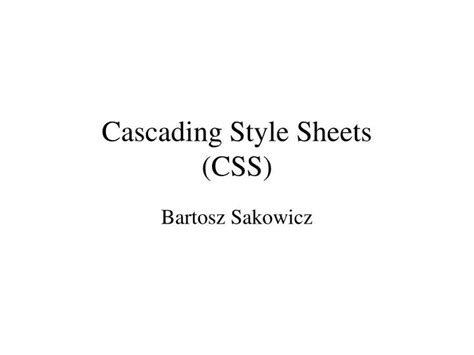 PPT Cascading Style Sheets CSS PowerPoint Presentation Free Download ID