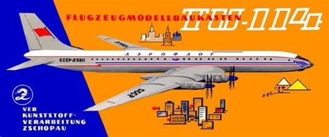 Tu 114 Vintage Aviation Box Art Vintage Models