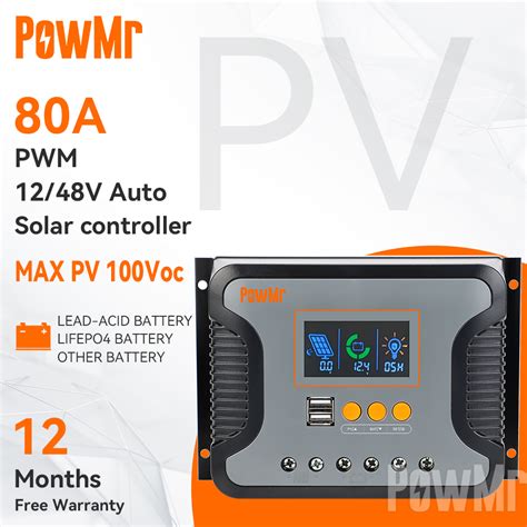 PowMr A PWM Solar Charge Controller And Discharge Controller V Precision Vdc Support