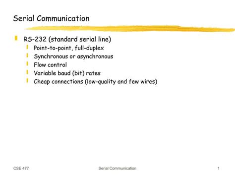 Rs232 Serial Communicaiton Protocol For Embedded Systems Ppt