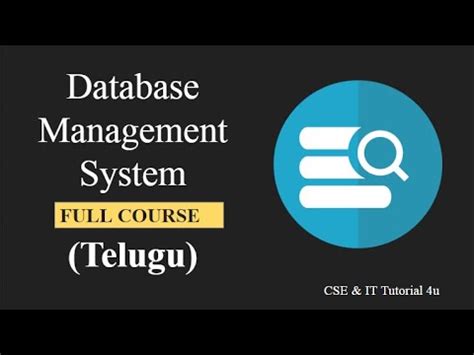 DBMS Full Course DBMS Full Course In Telugu YouTube