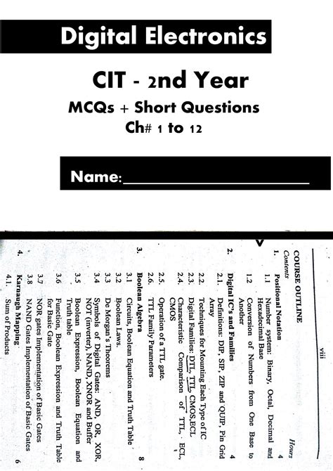 Electronics Digital Electronic Analog Electronics Notes Nd Year Notes