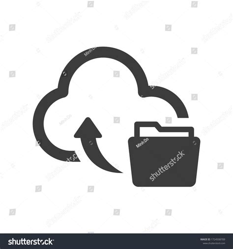 Cloud Data Backup Icon On White Stock Vector Royalty Free 1724508709