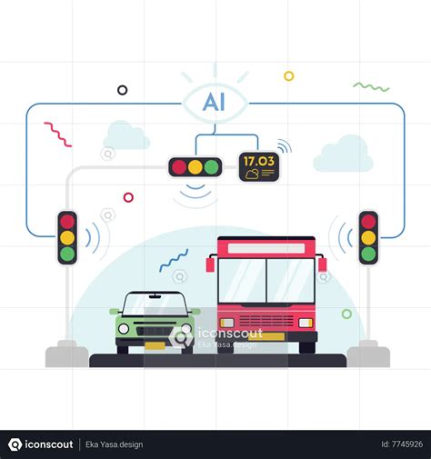 Ai In Traffic Management Illustration Free Download Science And Technology Illustrations Iconscout