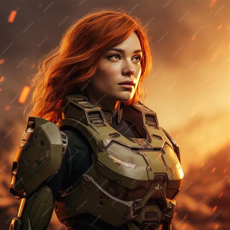Warrior Elegance A Stunning Redhead Embracing The Halo Spartan Spirit In Hyperdetailed 8k Glory