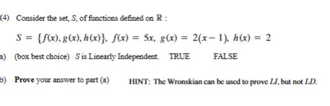 Solved Consider The Set S Of Functions Defined On R Chegg
