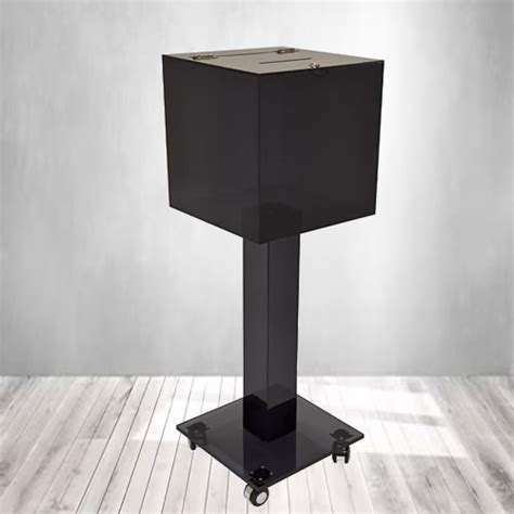 Acrylic Donation Box With Stand Eloquent Displays And Decor