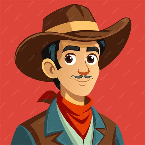 Una Caricatura De Un Hombre Con Bigote Y Bigote Vector Premium