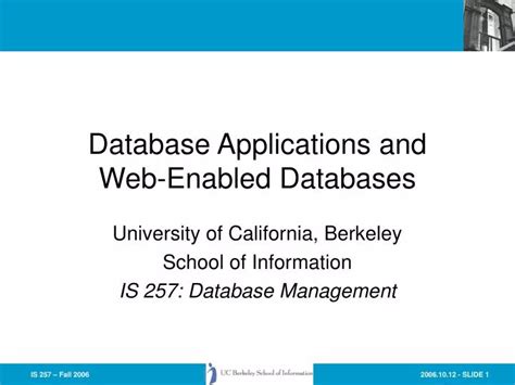 Ppt Database Applications And Web Enabled Databases Powerpoint