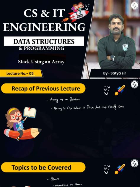 Stack Using An Array Lec 05 Class Notes Pdf