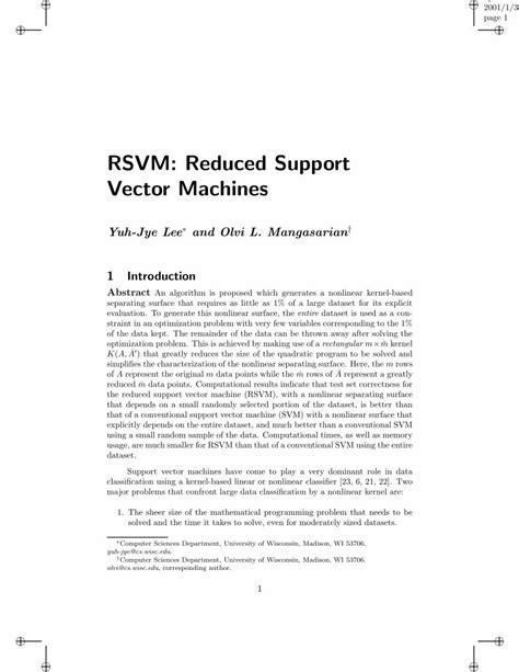 Pdf Rsvm Reduced Support Vector Machines Dokumentips