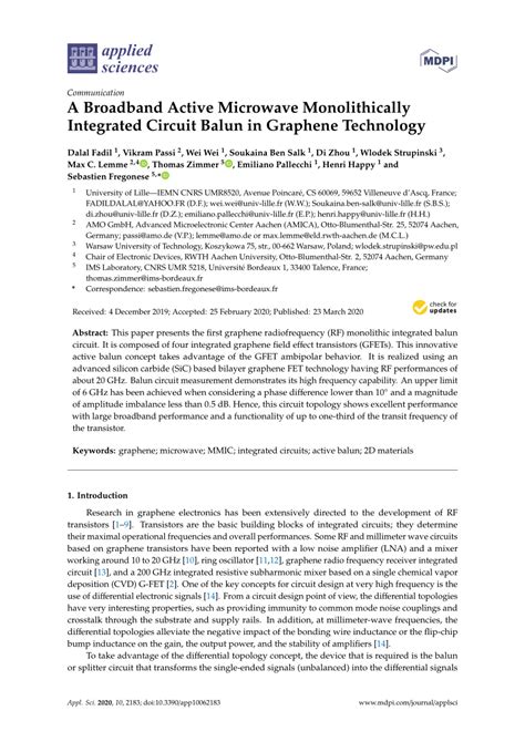 Pdf A Broadband Active Microwave Monolithically Integrated Circuit