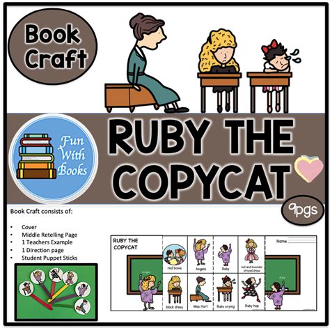 RUBY THE COPYCAT BOOK CRAFT Babe PUPPET STICKS Book Units By Lynn