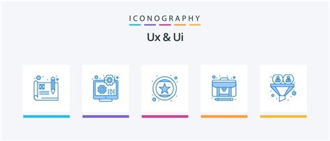 Ux And Ui Blue 5 Icon Pack Including Conversion Creator Evaluation Content Star Creative