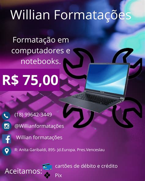 Presidente Venceslau 💻 Willian Formatações Desempenho Que Impressiona