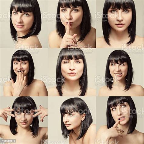 Potret Mode Seorang Wanita Muda Yang Cantik Foto Stok Unduh Gambar Sekarang Fringe Hair