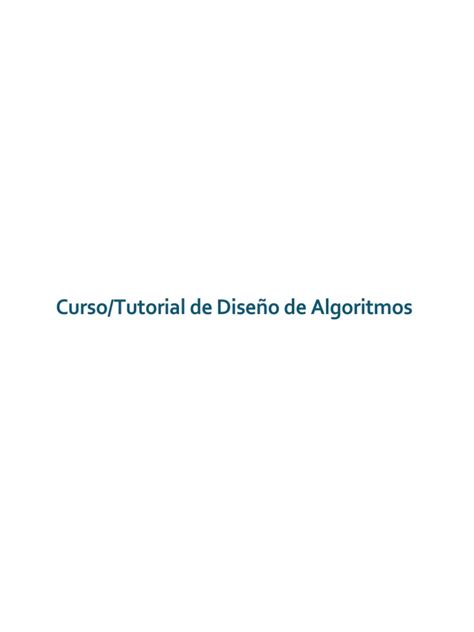 curso tutorial de diseño de algoritmos pdf pdf tipo de datos