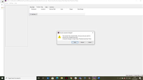 Unable To Save Or Reopen Object Classification File Runtimeerror