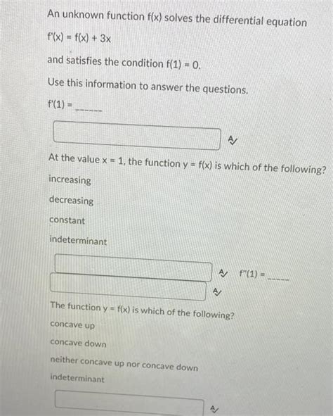 solved an unknown function f x solves the differential