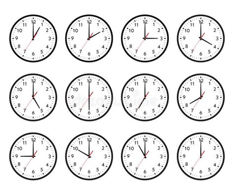 Set Of Wall Clock Icons Clock Logo Graphic Design Concept Stock Vector