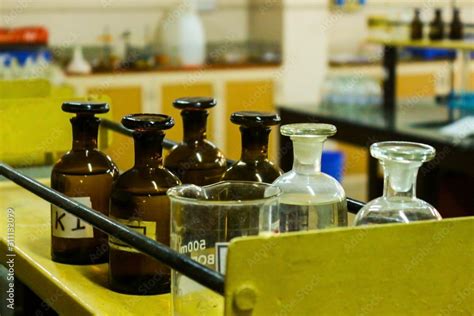 Conical Flask In A Chemistry Lab Stock Photo Adobe Stock