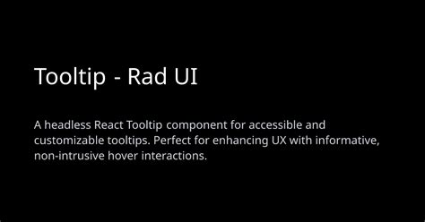 Tooltip Rad Ui Rad Ui