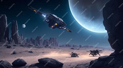 Premium Ai Image Moonlit Infiltration Stealth Fighter Jet Drones Seamlessly With In Lunar