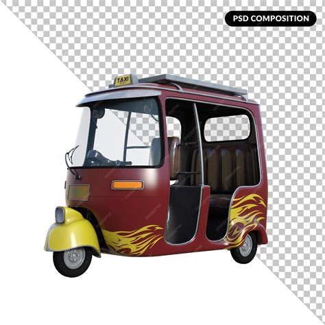 Premium Psd Taxi Small Vehicle Isolated 3d Rendering
