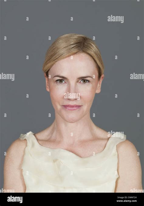 Mature Woman Smiling Portrait Stock Photo Alamy