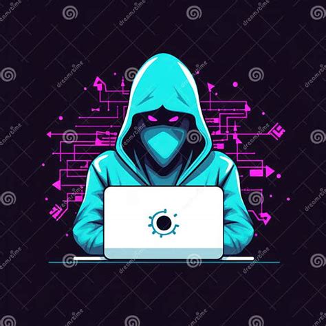 Hacker Anonymous Hacker Hacker 2d Illustration Cyberspace Stock Illustration Illustration