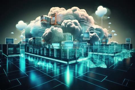 Premium Ai Image Data Center And Server Room Technology Background Generative Ai