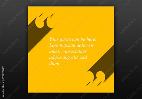 Minimalistic Quote Template With Quotation Marks And Long Shadow Stock