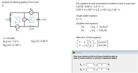 solved compute the following quantity for this circuit kvl